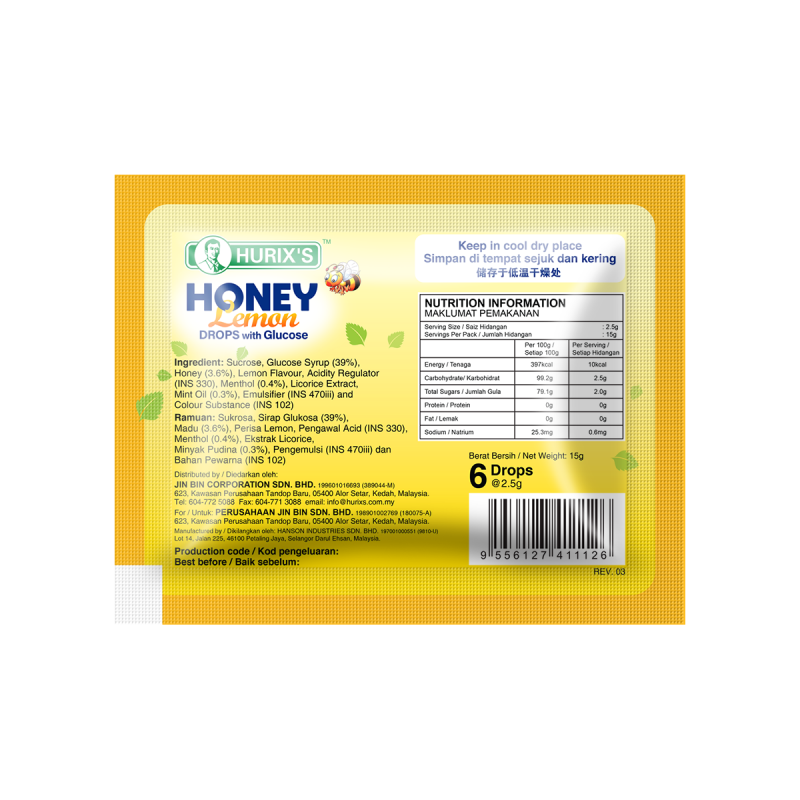 Hurix’s Honey Lemon Drops with Glucose