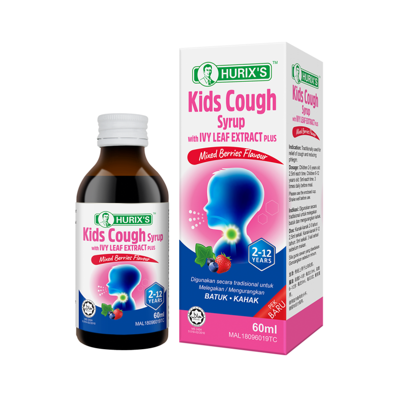 Hurix's Kids Cough Syrup with Ivy Leaf Extract Plus (Mixed Berries Flavour)
